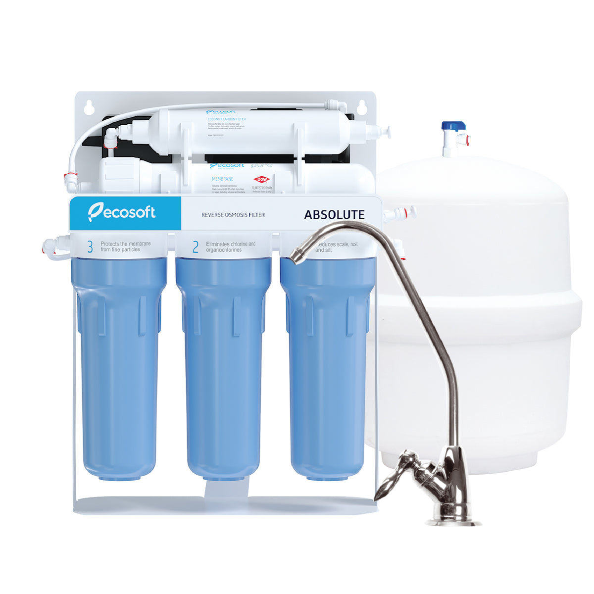 5 Stage Reverse Osmosis Water Filter System on Metal Rack with Pump, R